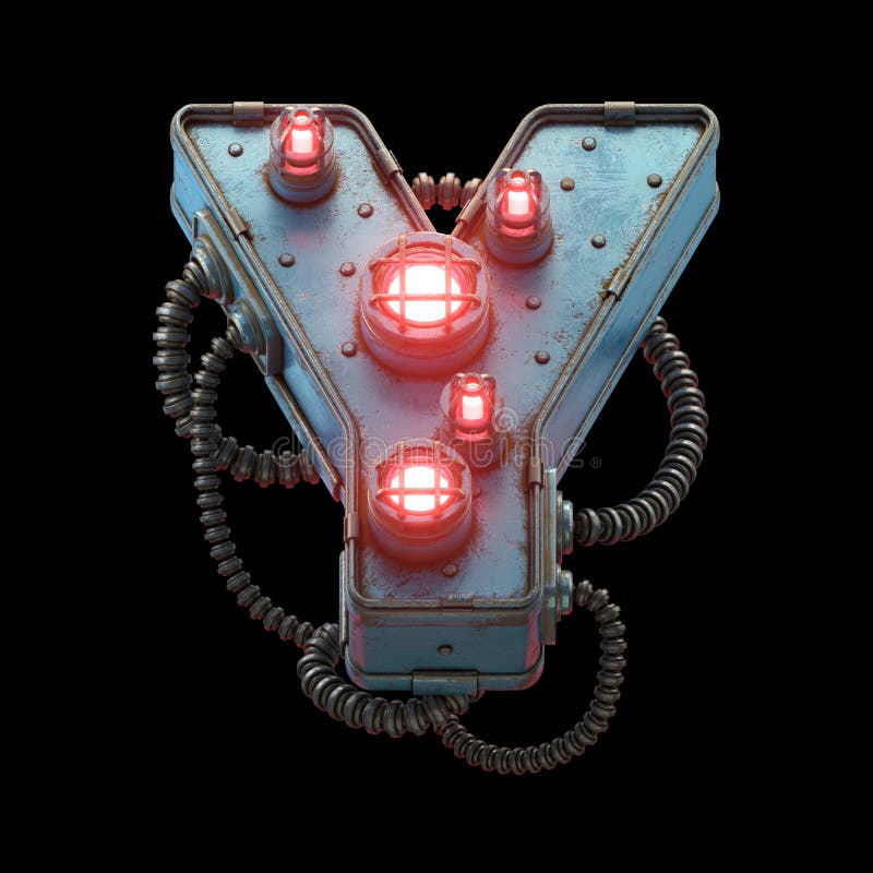 Bunker Red Light Font. stock illustration. Illustration of futuristic ...