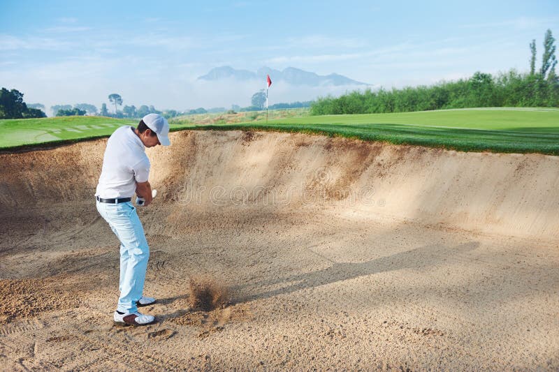 Bunker shot stock image. Image of active, game, golfing - 40579579