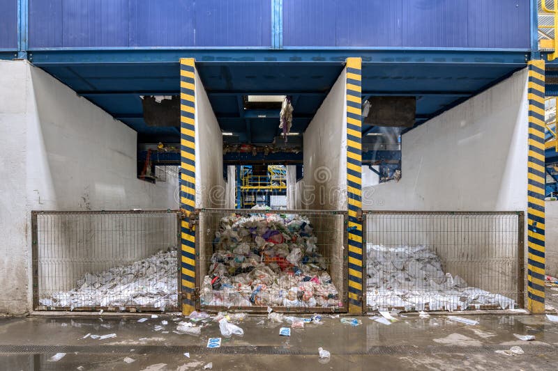 Bunker Storage for Sorted Waste. Containers for Paper and Plastic ...