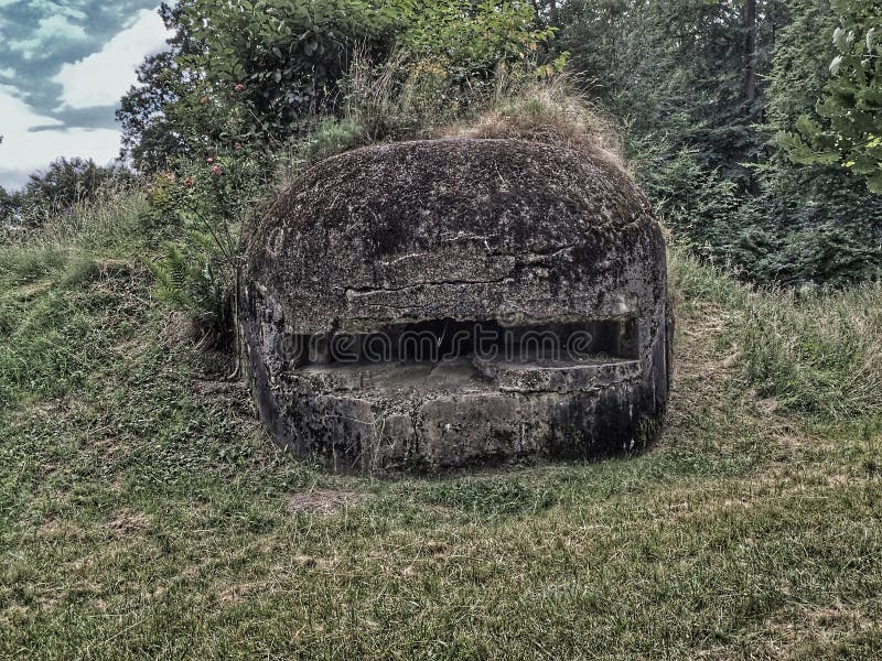 Bunker of Ww2 in France, Alsace Stock Image - Image of flak, dark: 74506055