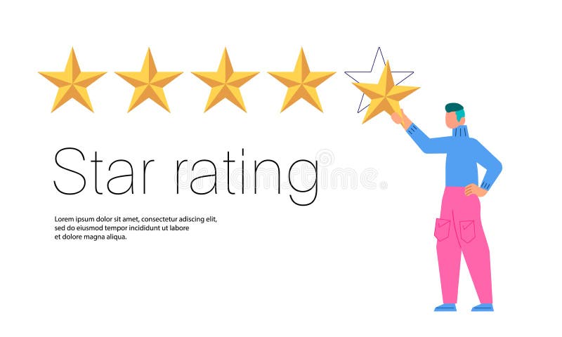 Bunner with Man Giving Five Star Rating Stock Illustration ...
