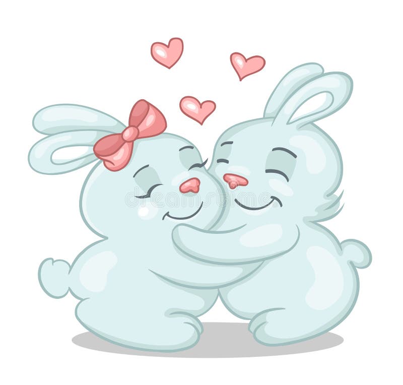 Bunnies in love stock vector. Illustration of flirting - 64839253