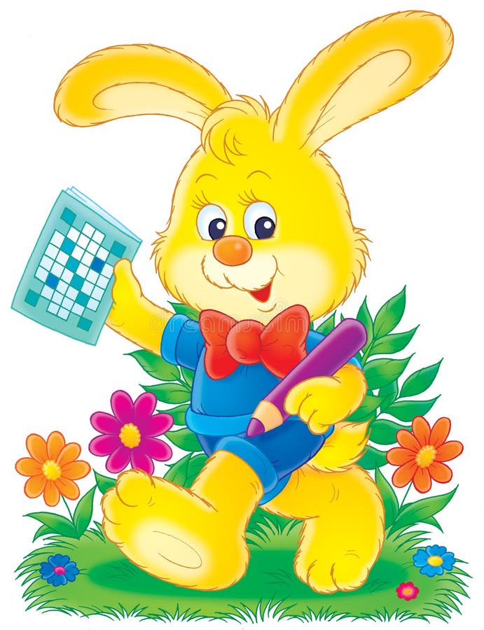 Yellow Rabbit stock illustration. Illustration of funny - 1581293