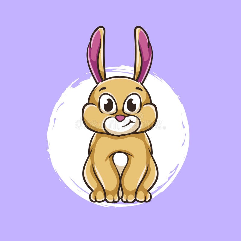 Sitting Bunny Icon Design stock illustration. Illustration of flat ...