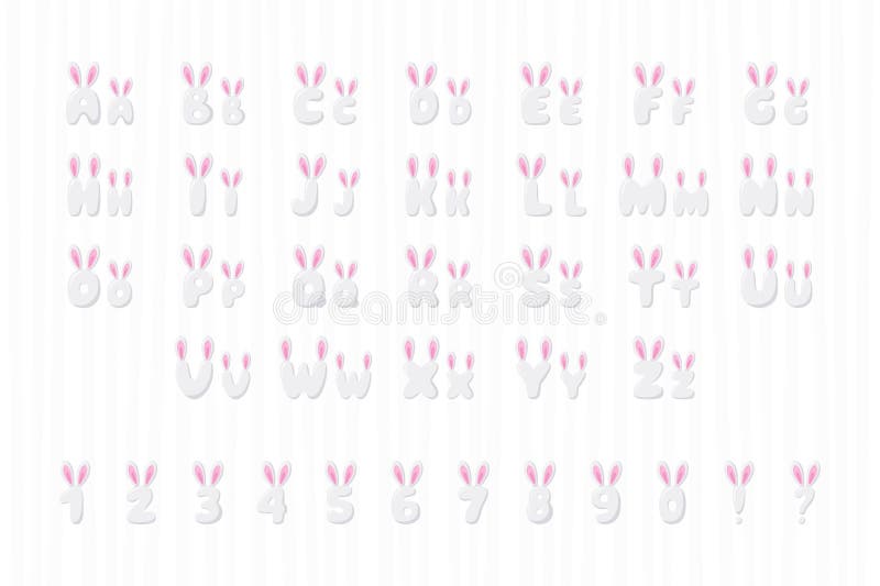 Bunny Alphabet in Cartoon Style Stock Vector - Illustration of banner ...