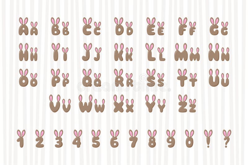 Bunny Alphabet in Cartoon Style Stock Vector - Illustration of website ...