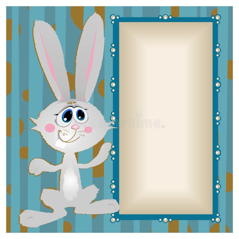 Bunny, Big-eyed Rabbit with Long Ears Stock Vector - Illustration of ...