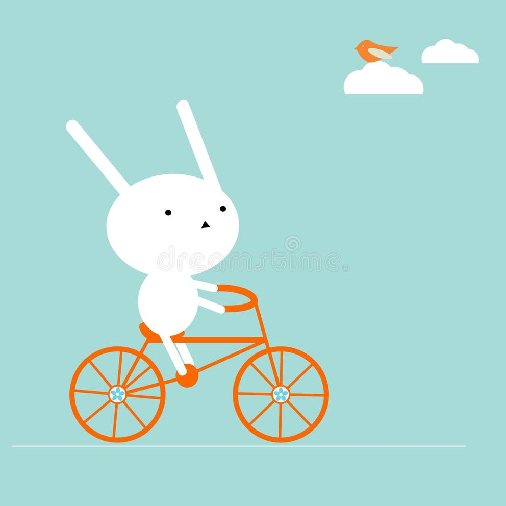 Bunny Rabbit Riding Bike Stock Illustrations – 63 Bunny Rabbit Riding ...
