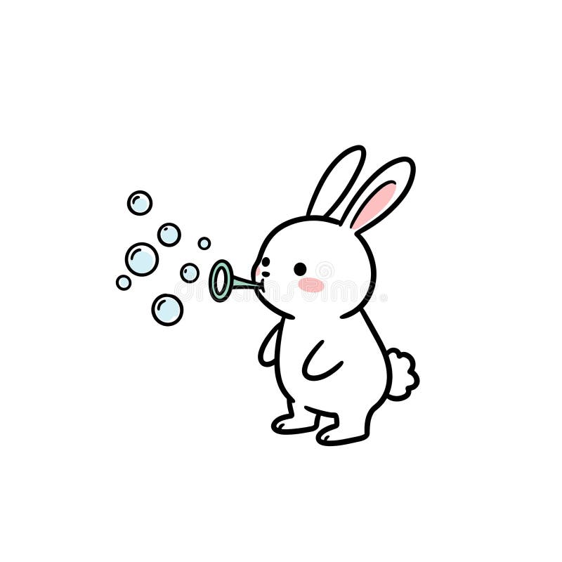 Bunny Blowing Bubbles in a Playful Easter Theme Stock Photo ...