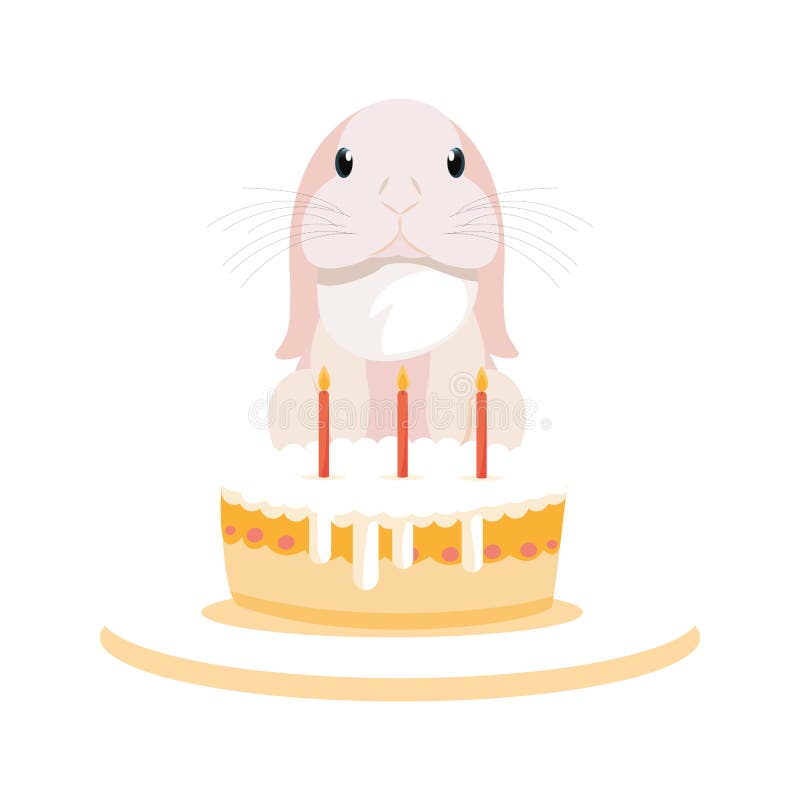 Bunny Cake Logo Vector Icon Illustration Stock Vector - Illustration of ...