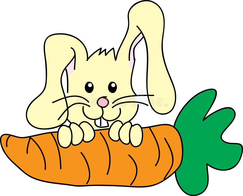 Bunny and Carrot stock vector. Illustration of orange - 12219284