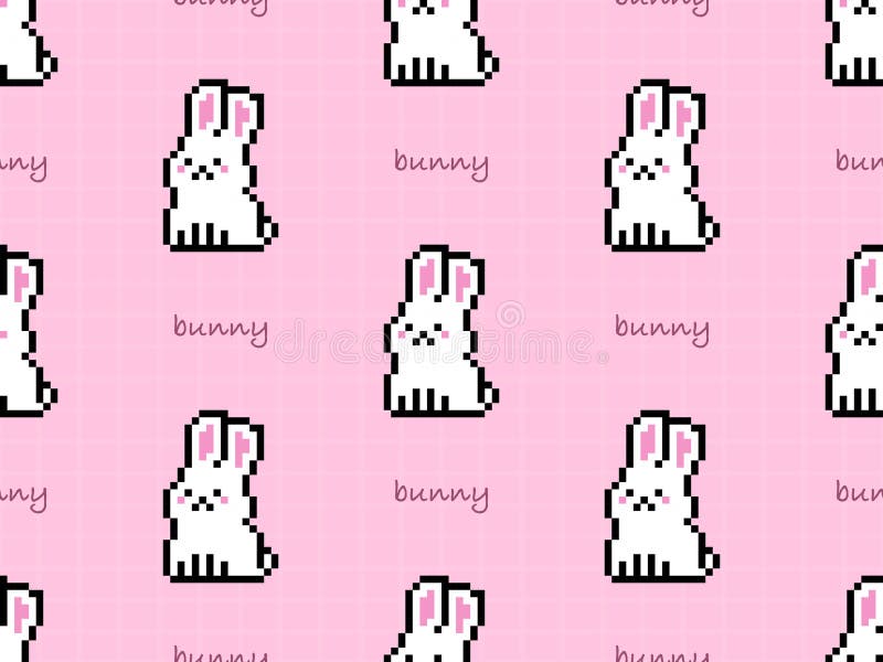Bunny Seamless Pattern on Pink Background Stock Vector - Illustration ...