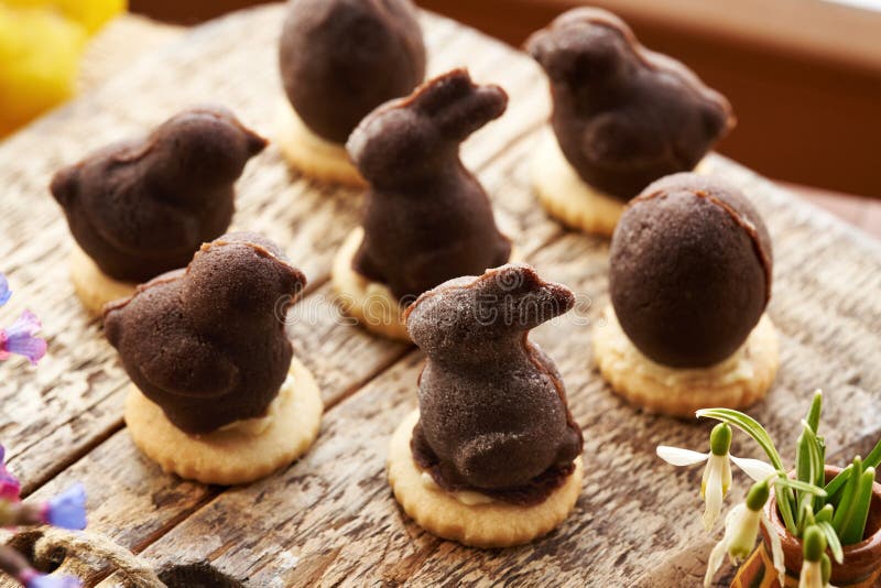Bunny and Chicken Shaped Homemade Easter Cookie Filled with Eggnog ...
