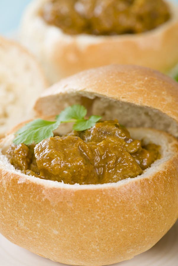 Bunny Chow - South African Mutton Curry Served Inside A Hollow Bread ...