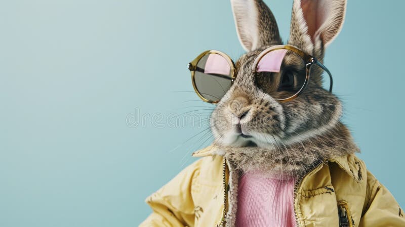 Stylish Bunny in Sunglasses Stock Image - Image of jacket, cute: 306326609