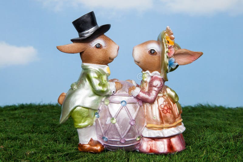 Bunny Couple stock photo. Image of holiday, decor, rabbit - 88646346