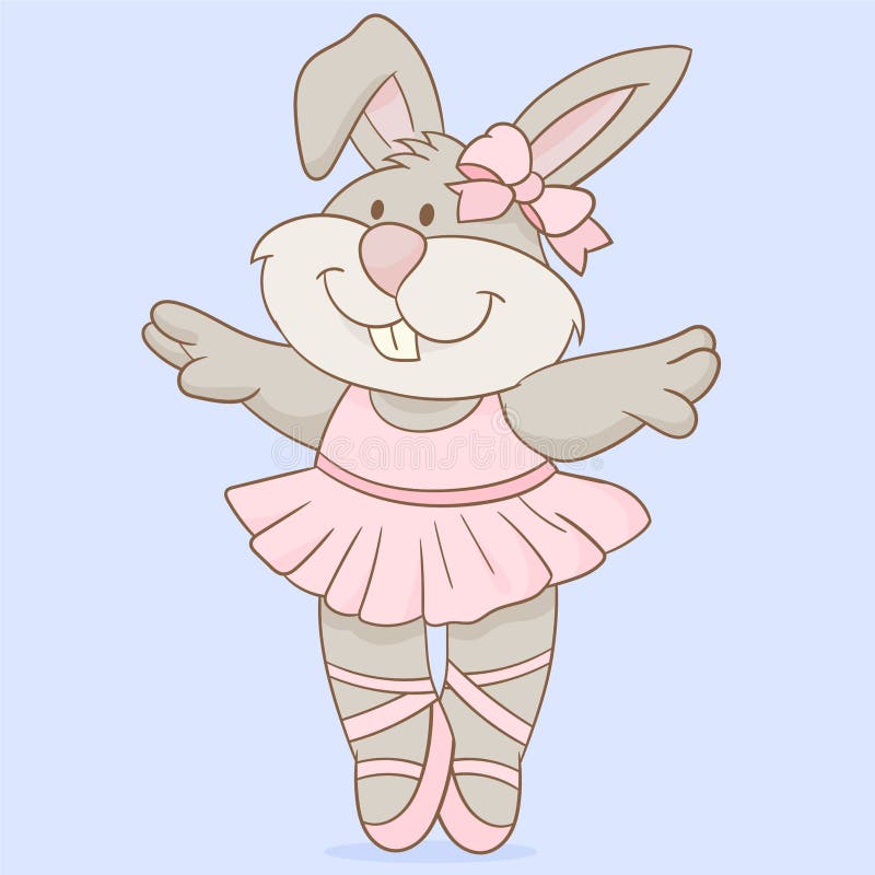 Bunny Dancing Ballet in Her Pink Dress Stock Illustration ...