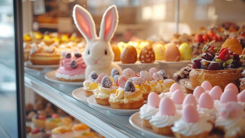 Bunny Ears Bakery Display with Easter Pastries: a Small Stock Stock ...