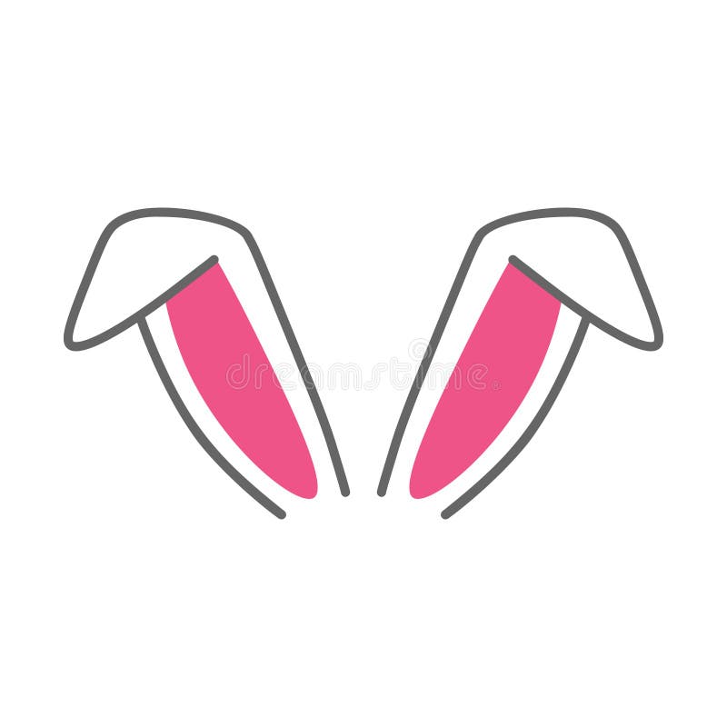 Bunny Ears Icon Vector Set. Easter Illustration Sign Collection. Easter ...