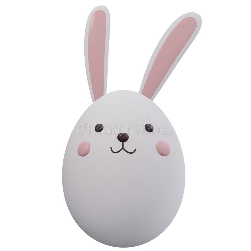 Bunny Easter Egg. Rabbit Cartoon Character for Easter Day 3D ...