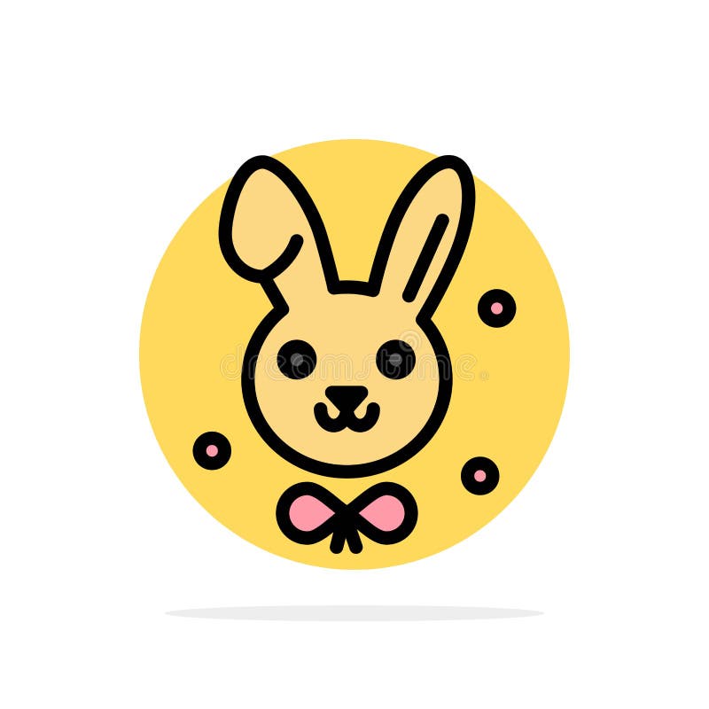 Bunny, Easter, Rabbit Abstract Circle Background Flat Color Icon Stock ...
