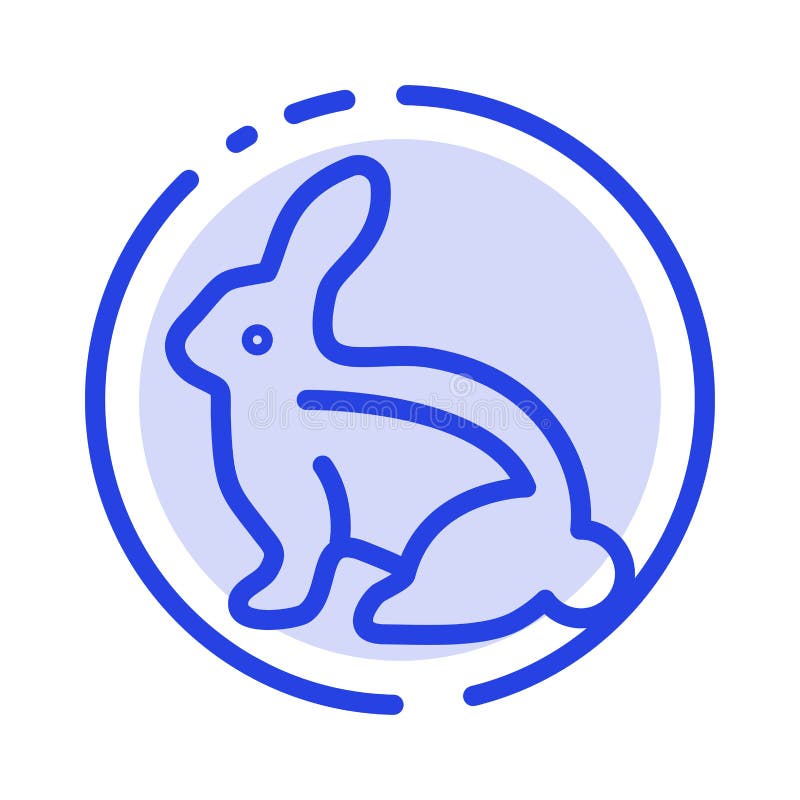 Bunny, Easter, Easter Bunny, Rabbit Blue Dotted Line Line Icon Stock ...
