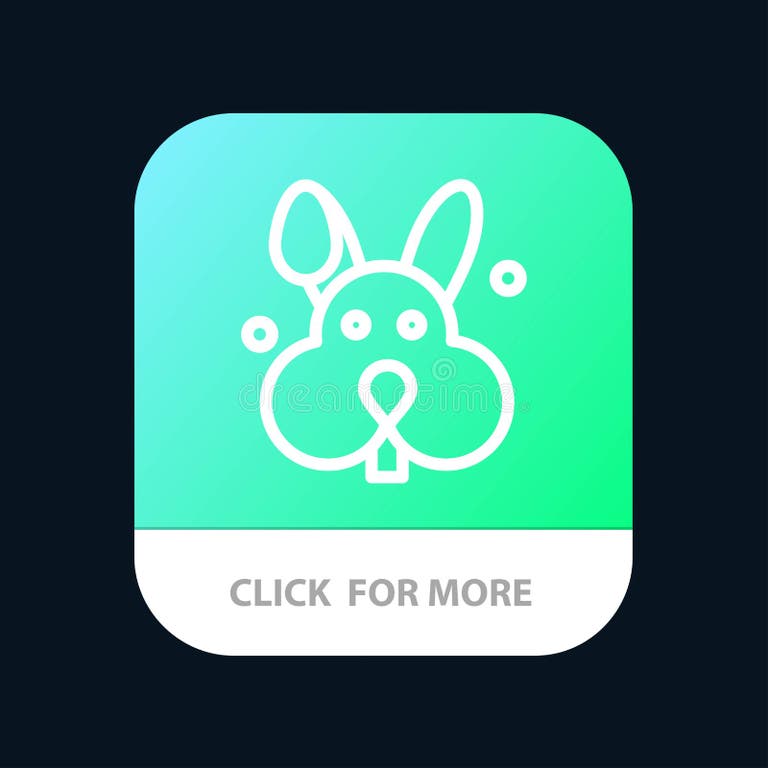 Bunny, Easter, Rabbit Mobile App Button. Android and IOS Line Version ...
