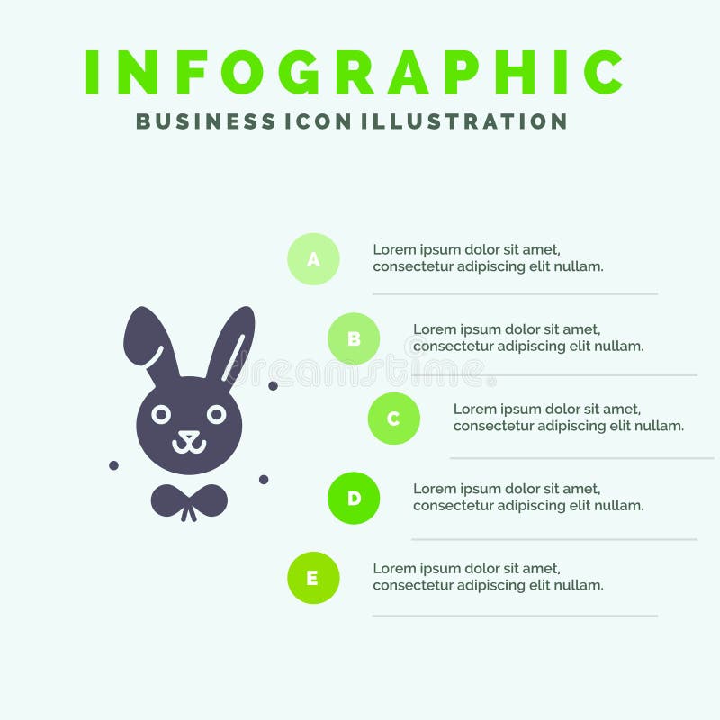 Bunny, Easter, Rabbit Solid Icon Infographics 5 Steps Presentation ...