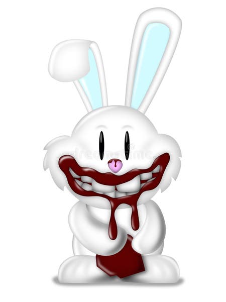 Bunny eating chocolate stock illustration. Illustration of funny - 8499860