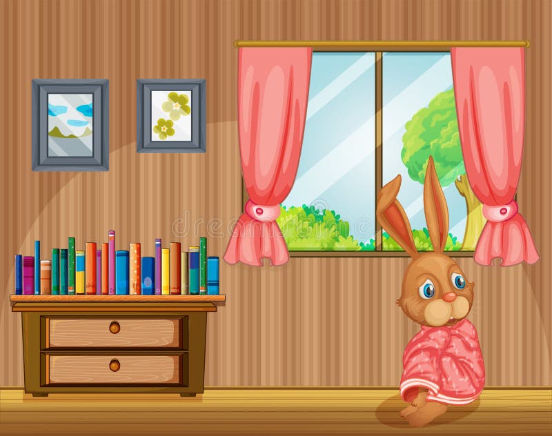 A Bunny Feeling Cold Inside the House Stock Vector - Illustration of ...