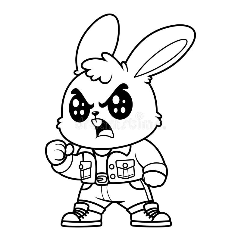 The Fat Bunny is Sad, for Coloring Stock Vector - Illustration of ...