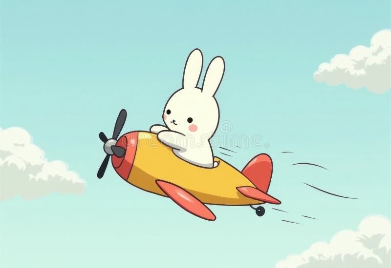 Bunny Flying on Dandelion, Clip Art, Isolated on White Background, AI ...