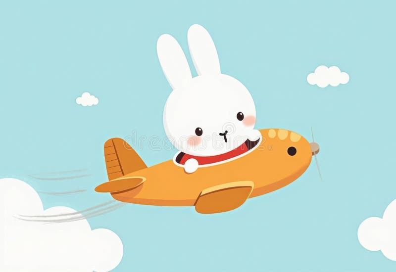 Bunny Flying on Dandelion, Clip Art, Isolated on White Background, AI ...