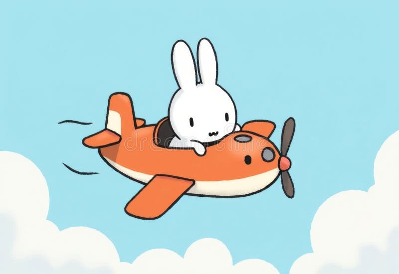 Bunny Flying on Dandelion, Clip Art, Isolated on White Background, AI ...