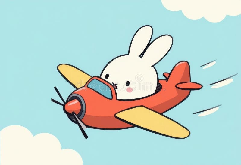 Bunny Flying on Dandelion, Clip Art, Isolated on White Background, AI ...