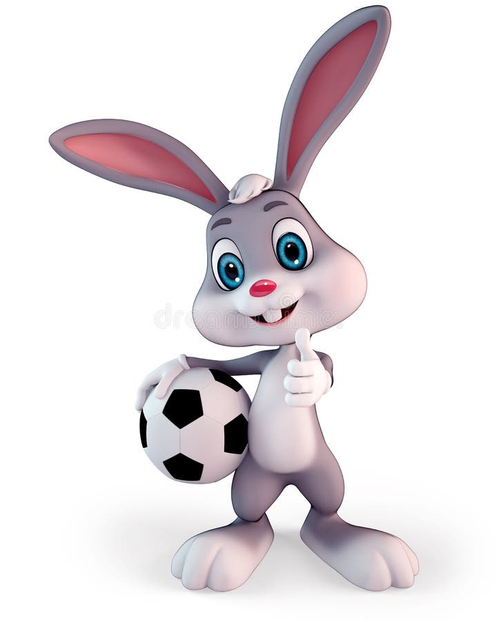 Easter Bunny Playing Football Stock Illustration - Illustration of ...