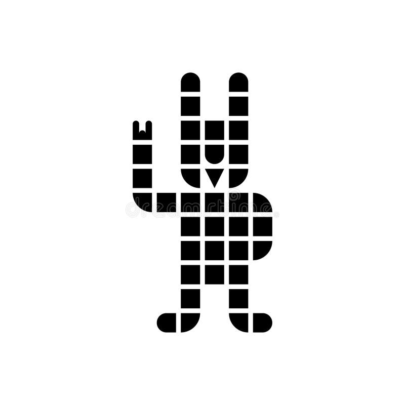 Bunny Gesture Fingers Up. Rabbit Vector Abstract Creative Checkered ...