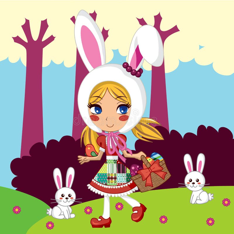 Bunny Girl stock vector. Illustration of bunny, colorful - 16905198