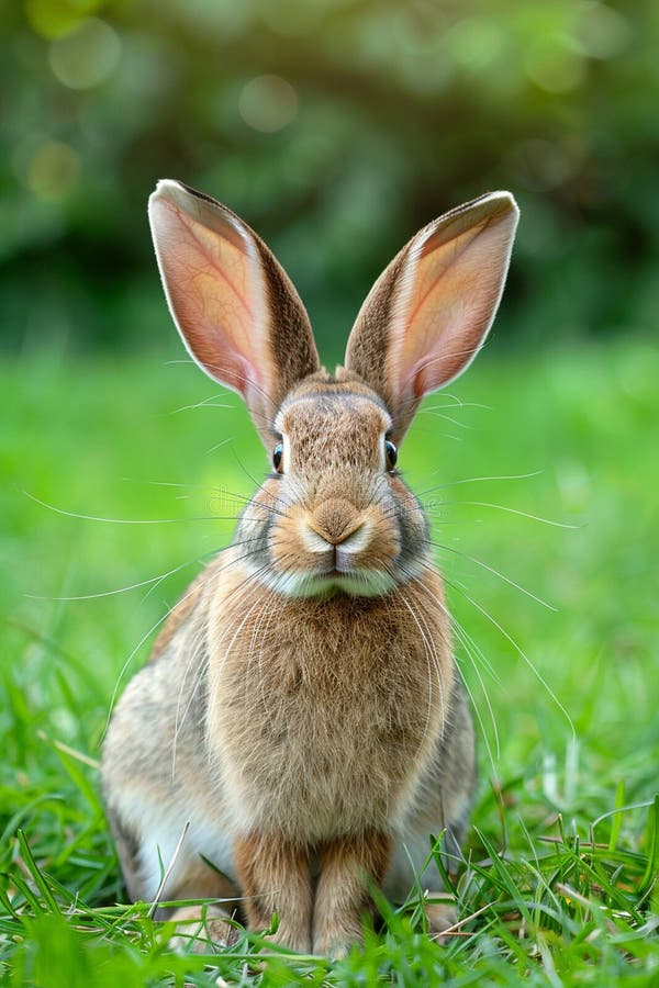Bunny on Green Grass. Selective Focus Stock Photo - Image of small ...