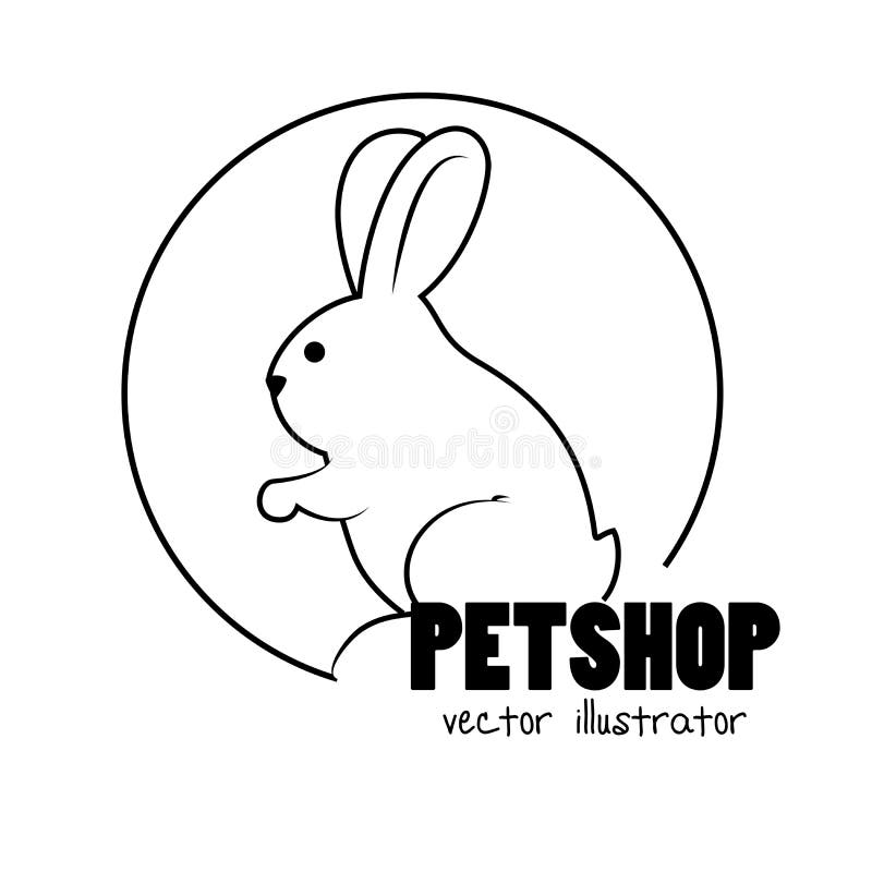 Bunny Hand Draw Pet Shop Concept Stock Illustration - Illustration of ...