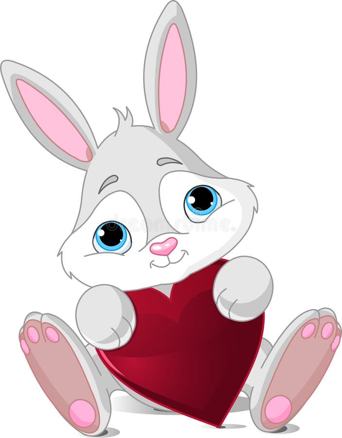 Bunny with heart stock illustration. Illustration of holiday - 12997076