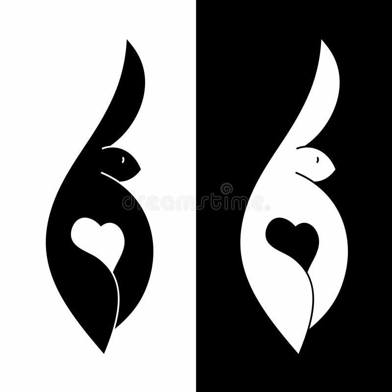 Bunny with a Heart. Drawing of a Heart in an Easter Bunny. a Simple ...