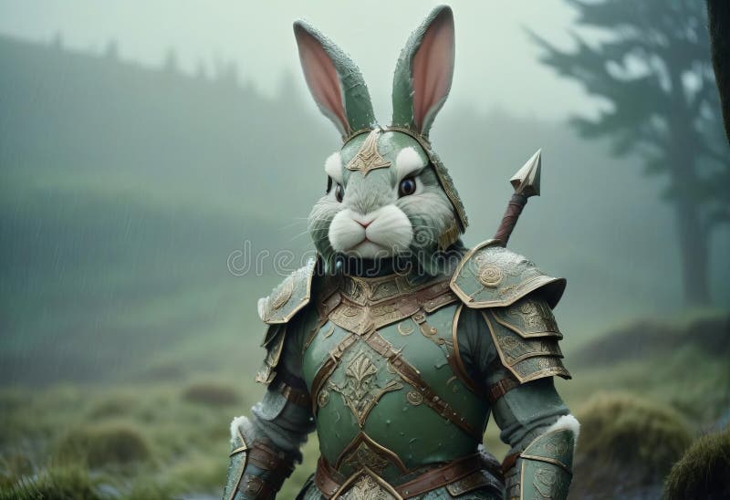 Bunny, High Ornamented Light Armor Stock Illustration - Illustration of ...