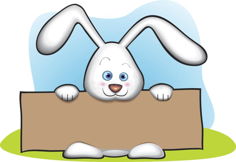 Bunny Holding Banner stock vector. Illustration of bunny - 4312047