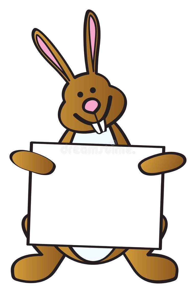Cartoon Rabbit Holding Blank Sign Stock Illustrations – 426 Cartoon ...