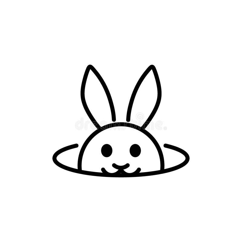 Bunny in hole icon stock vector. Illustration of logo - 330179318