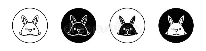Bunny in hole icon stock vector. Illustration of pictogram - 307758819
