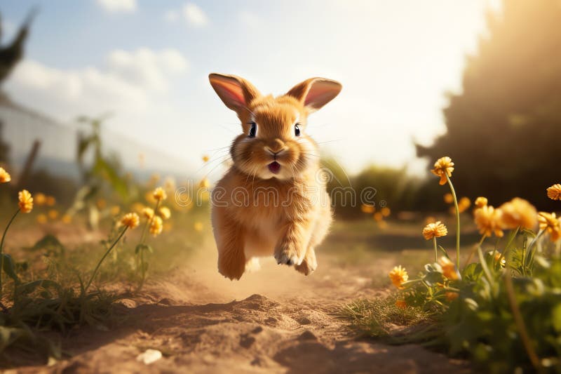 Bunny Hopping Easter Holiday Theme Stock Illustration - Illustration of ...