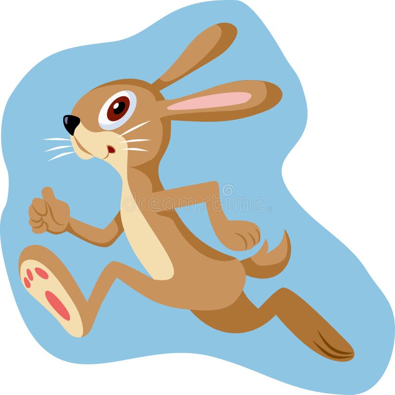 Funny Hare Character Running Vector Cartoon Illustration Stock Vector ...