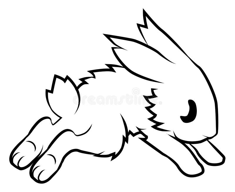 Bunny Jump Line Drawing stock vector. Illustration of vector - 235579851